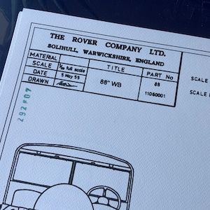 Land Rover Series 1 88 1955 Artwork Construction Drawing Blueprint - Etsy