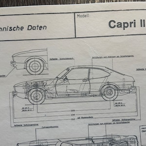 Ford Capri II 2000 1978 Facelift ( Capri III ) Construction Drawing ...