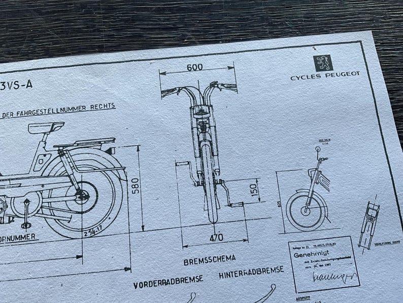 Cycles Peugeot 103 Motorbike Mofa 1975 Supplement 1983 Construction ...