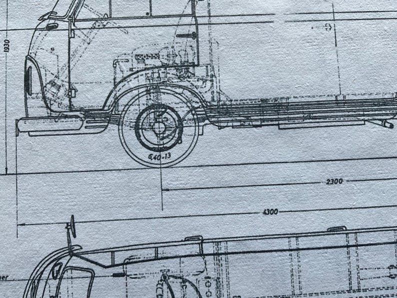 Ford Taunus Transit 800 Panel Van G 1 BT 1962 Construction Drawing ART ...