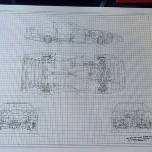 Chevrolet Corvette C4 1984 X Ray Construction Drawing ART Work ...