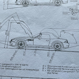 BMW E36 Z3 Roadster Artwork Construction Drawing Blueprint - Etsy
