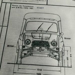 Renault R4 Fourgonnette 1962 Construction Drawing ART Work Blueprint - Etsy