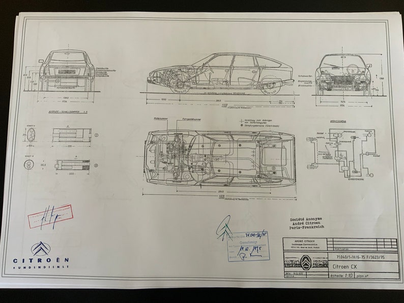 Citroen CX 1975 Construction Drawing ART Work Blueprint - Etsy