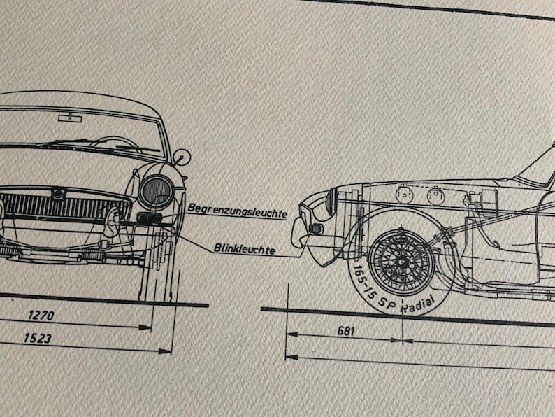 MG B 1968 Construction Drawing Blueprint - Etsy