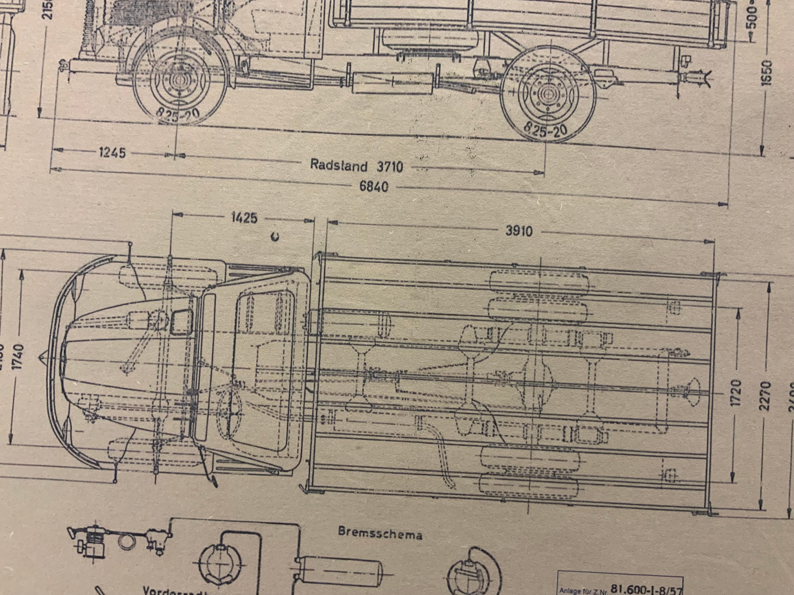 Steyr Daimler Puch 480 Truck 1957 Construction Drawing ART Work ...