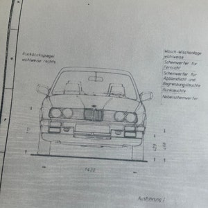 E30 BMW 325i Convertible 1986 Construction Drawing Artwork - Etsy