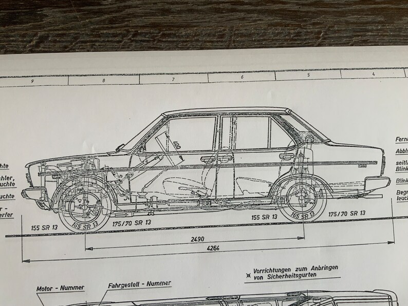 Fiat 131S 1300 1974 Construction Drawing ART Work - Etsy