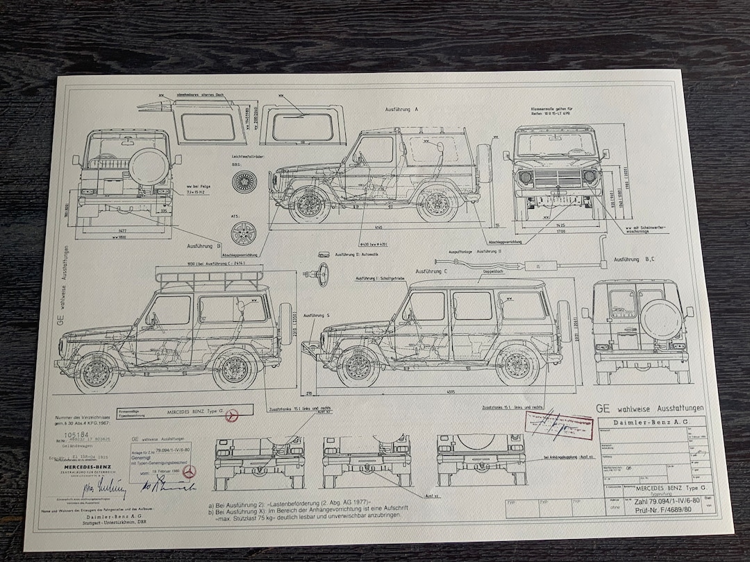 Mercedes G-class W460 Special Versions From 1980 Construction Drawing ...