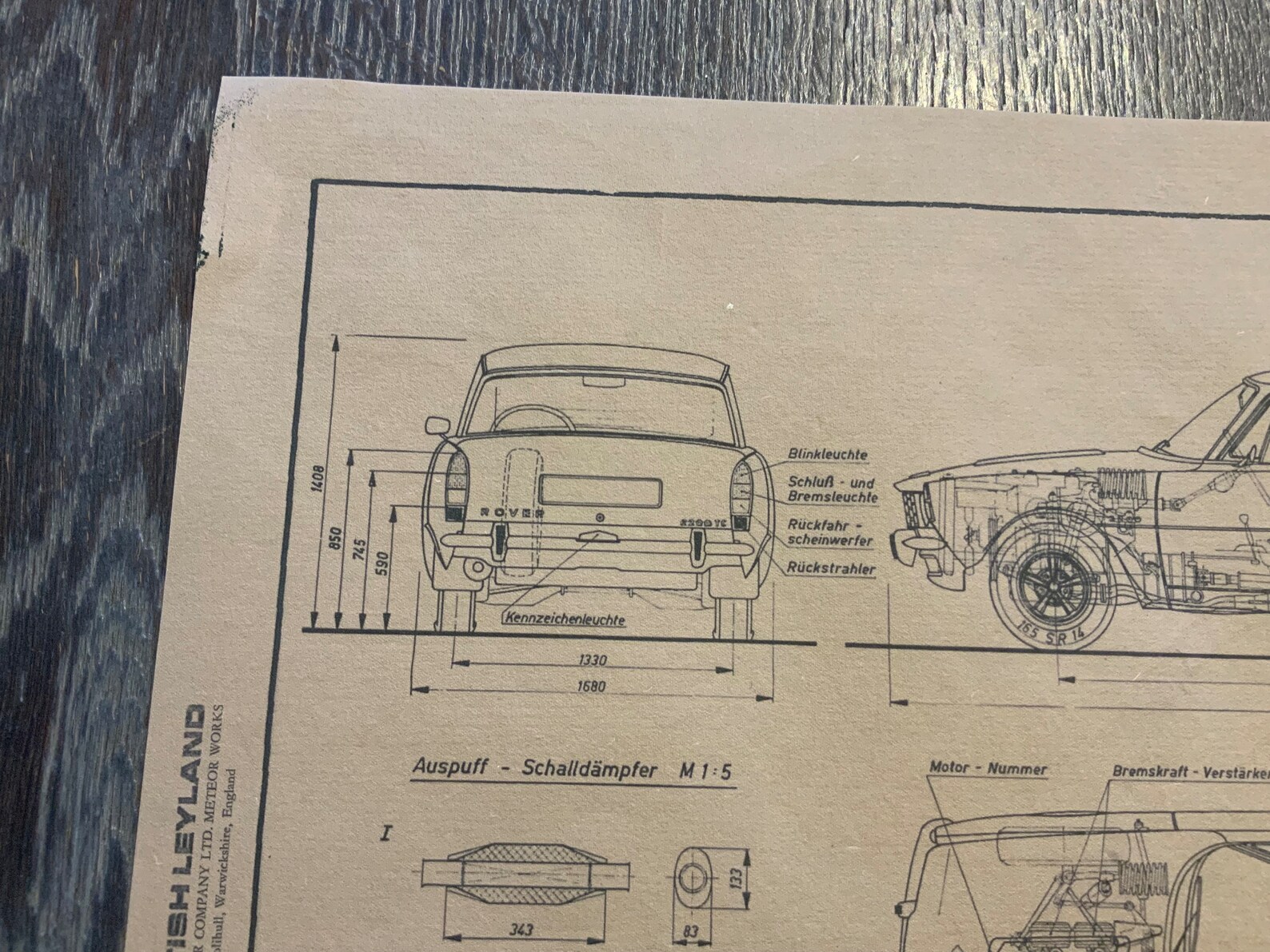 Rover 2000 TC Series II From 1974 Construction Drawing ART Work ...