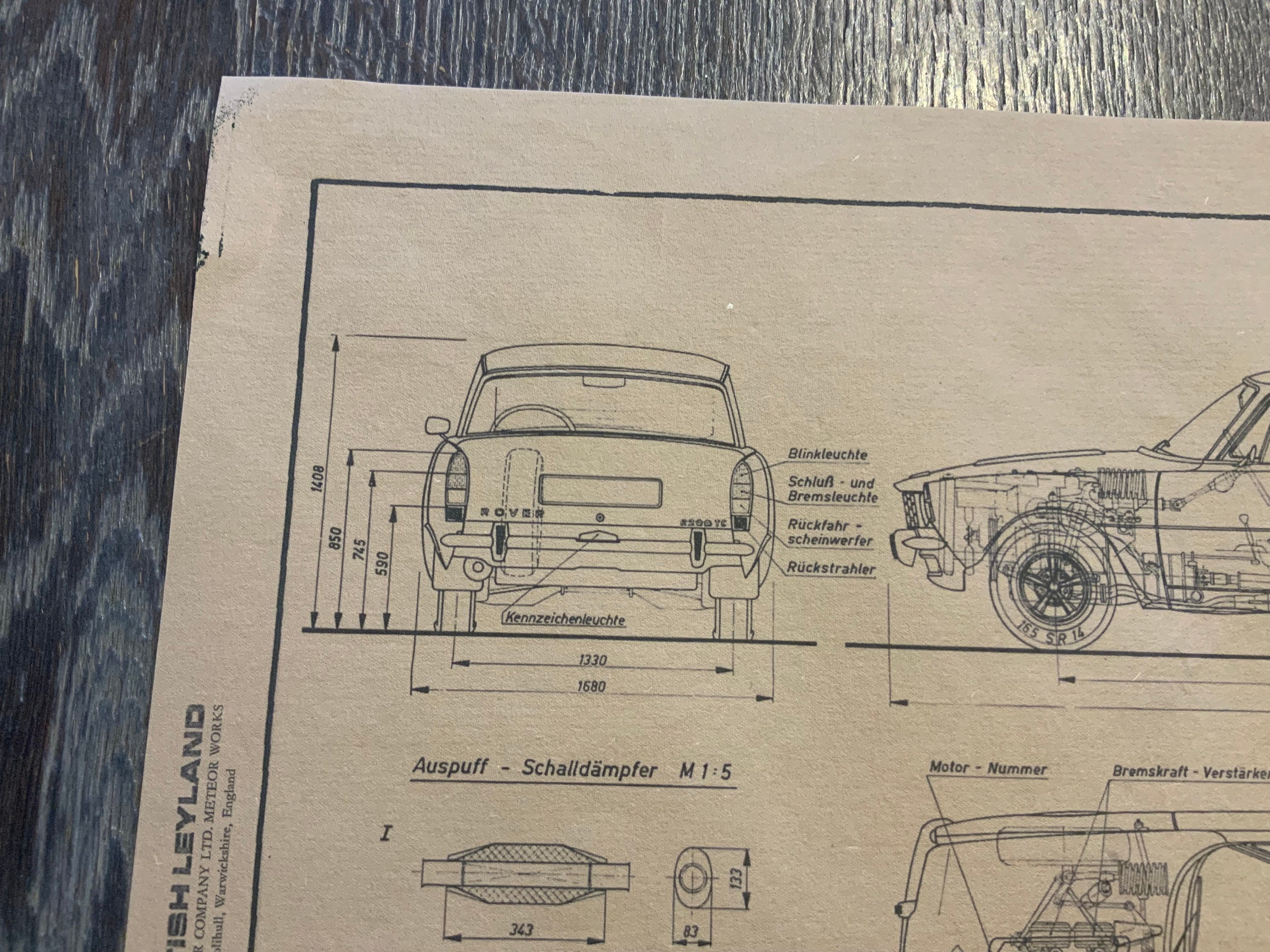 Rover 2000 TC Series II From 1974 Construction Drawing ART Work ...