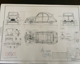 2cv Blueprint Art - Etsy