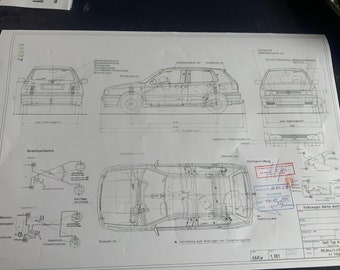 Vw Golf Blueprint - Etsy