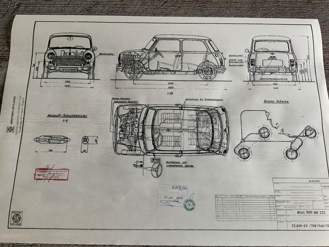 Mini 1000 MK III 1970 Construction Drawing Artwork - Etsy