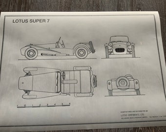 Lotus 7 Blueprint - Etsy