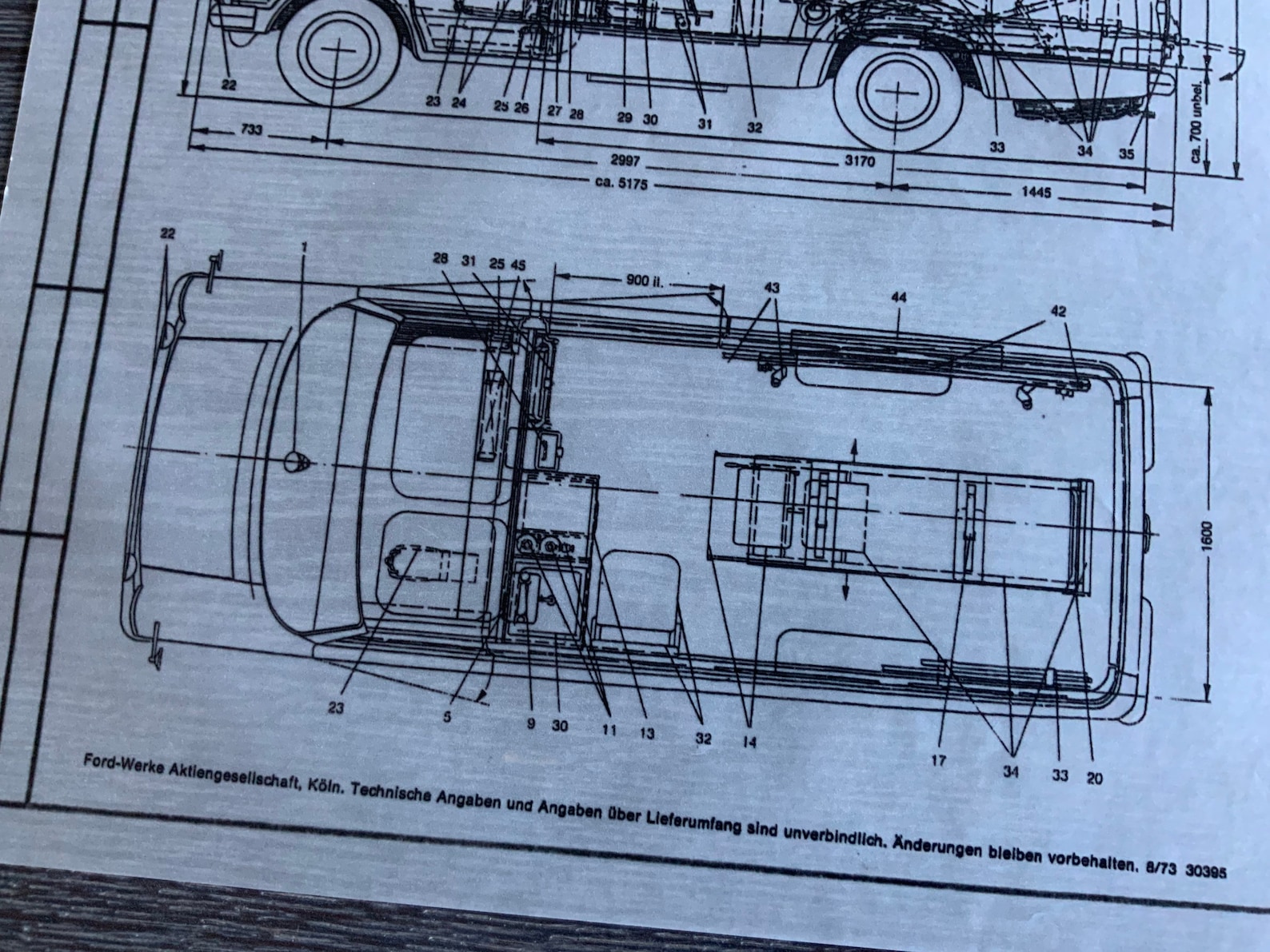Ford Transit RTW High Roof Long Construction Drawing ART Work Blueprint ...