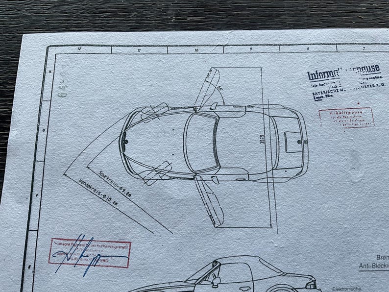 BMW E36 Z3 Roadster Artwork Construction Drawing Blueprint - Etsy