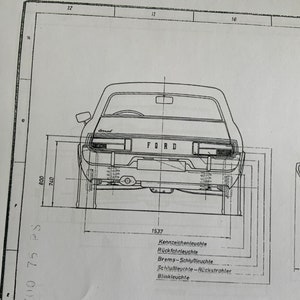 Ford Consul Coupé 1700 75PS 1972 Construction Drawing ART Work ...