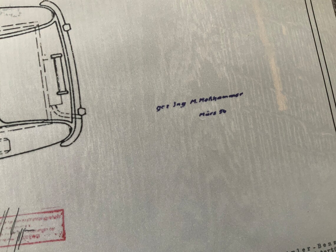 Mercedes W120 180D Ponton 1955 (180D 43 Hp) Construction Drawing ART ...