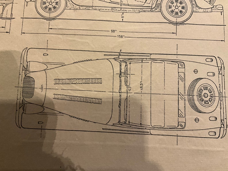 Morgan Plus 8 Construction Drawing ART Work Blueprint - Etsy