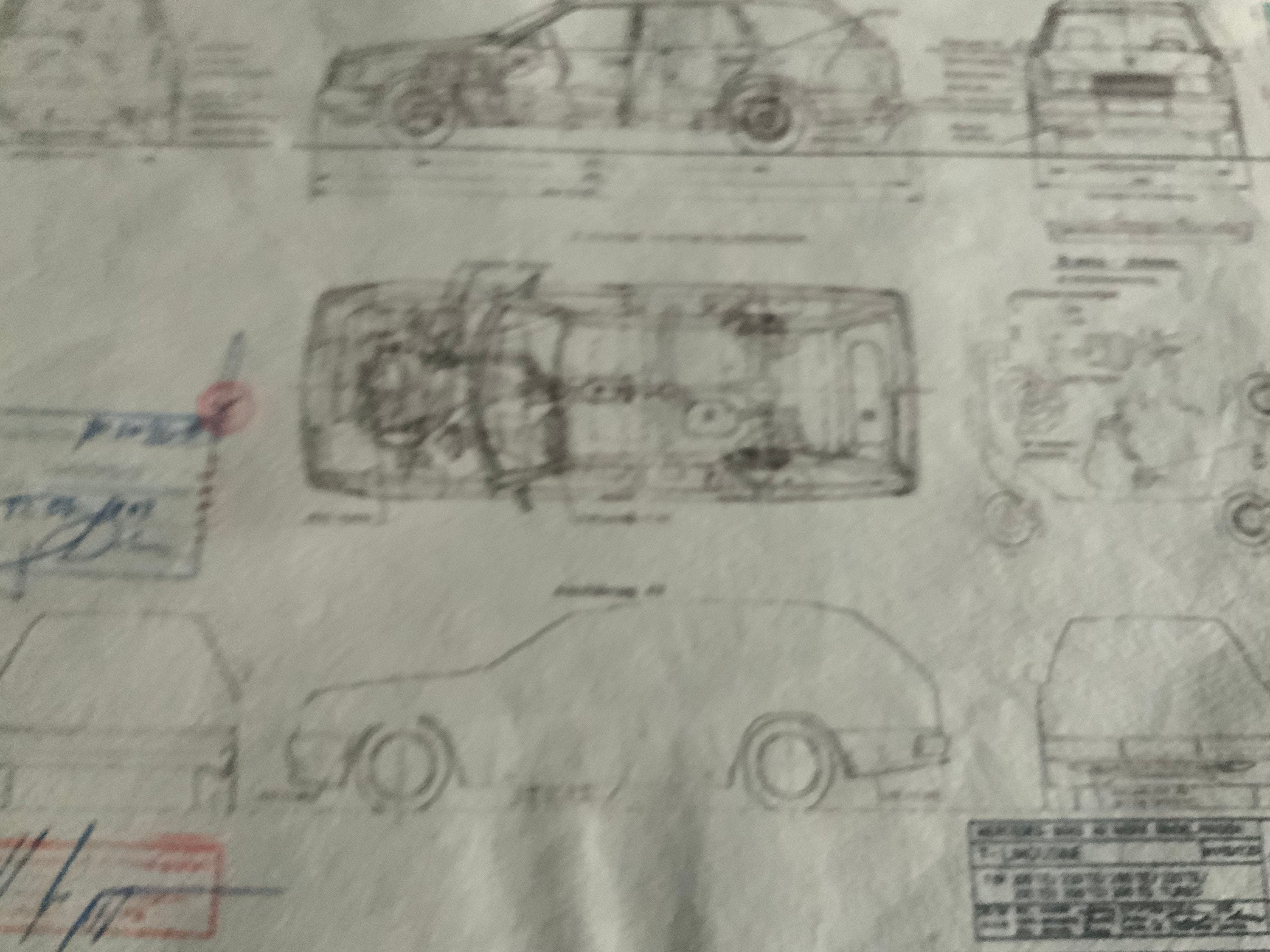 Mercedes W124 Kombi 1994 Blueprint Design Drawing ART work