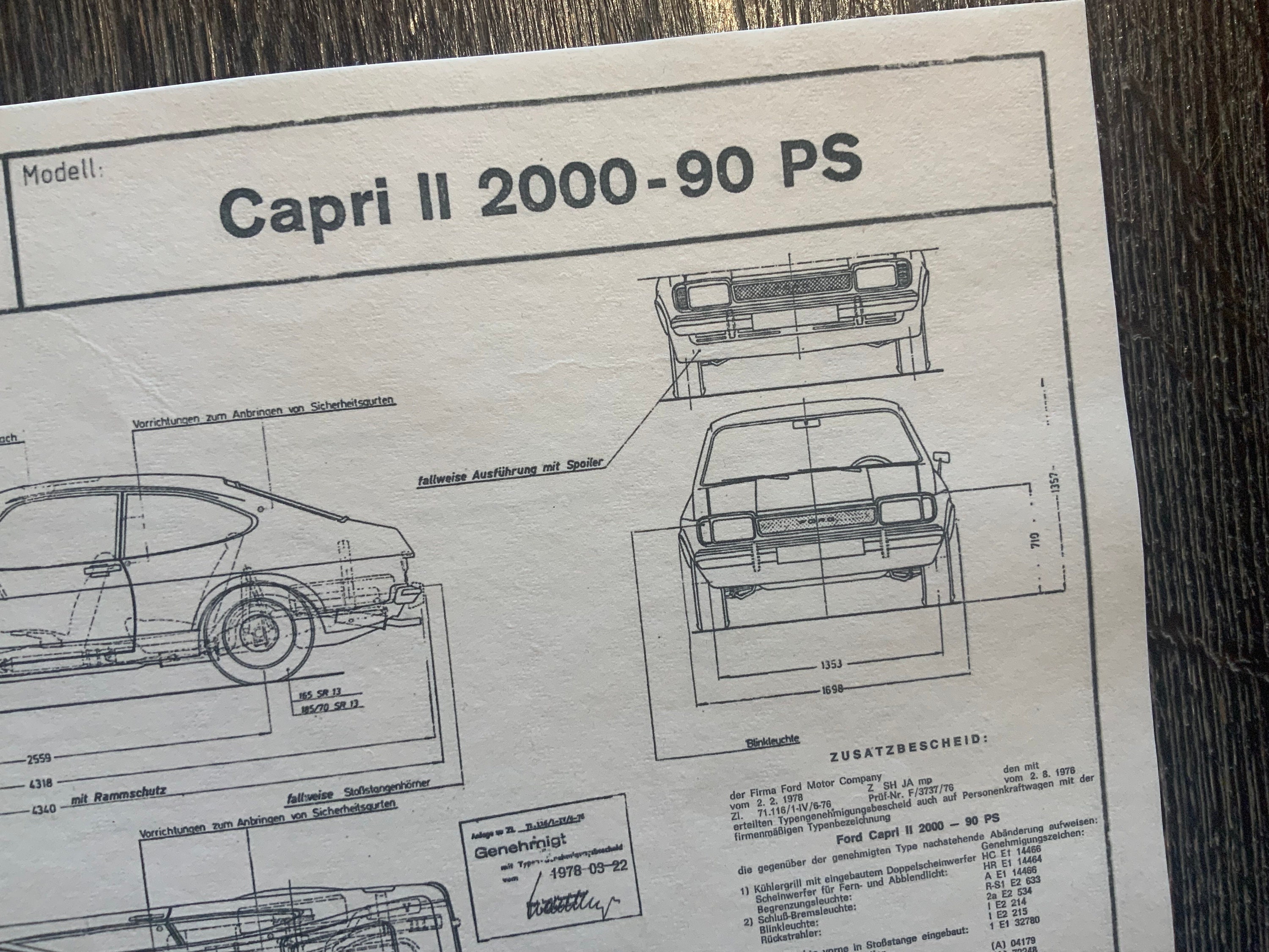 Ford Capri II 2000 1978 Facelift ( Capri III ) Construction Drawing ...