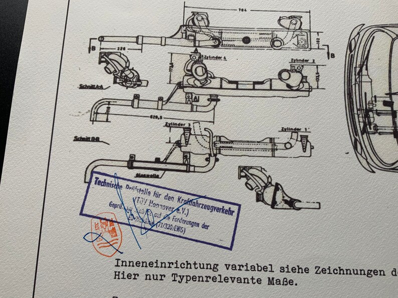 Westfalia T2 Bus 1975 Construction Drawing ART Work Blueprint - Etsy