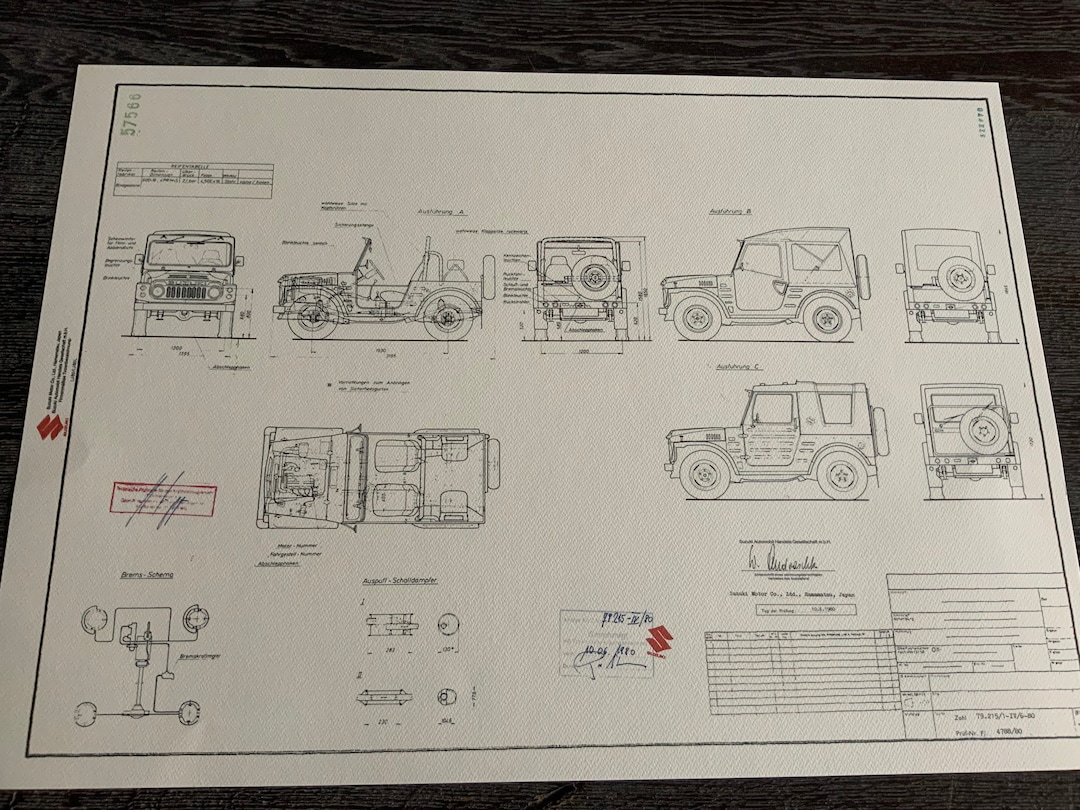Suzuki LJ 80 1980 Construction Drawing ART Work Blueprint - Etsy
