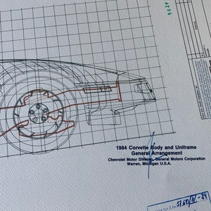 Chevrolet Corvette C4 1984 Design Drawing ART Work Blueprint - Etsy