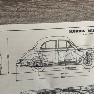 Morris Minor 1000 1956 Construction Drawing Artwork - Etsy UK