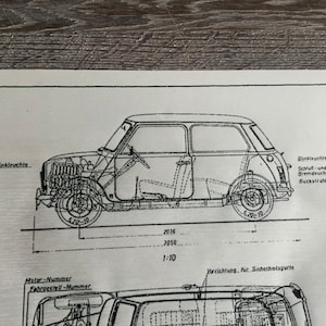 Mini 1000 MK III 1970 Design Drawing Artwork - Etsy