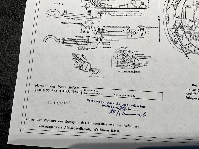 VW T1 Type 26 Kombi 1965 Flatbed Design Drawing ART Work Blueprint - Etsy