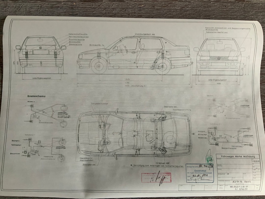 Vento A3 1H N jetta III From 1991 Construction Drawing ART Work Opel - Etsy