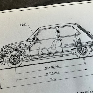 Renault R5 122B ALPINE Turbo Gordini From 1980 Construction Drawing ART ...