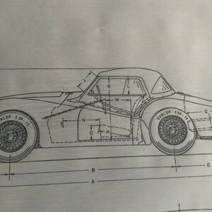 Triumph TR 3 1955 Construction Drawing ART Work Blueprint - Etsy