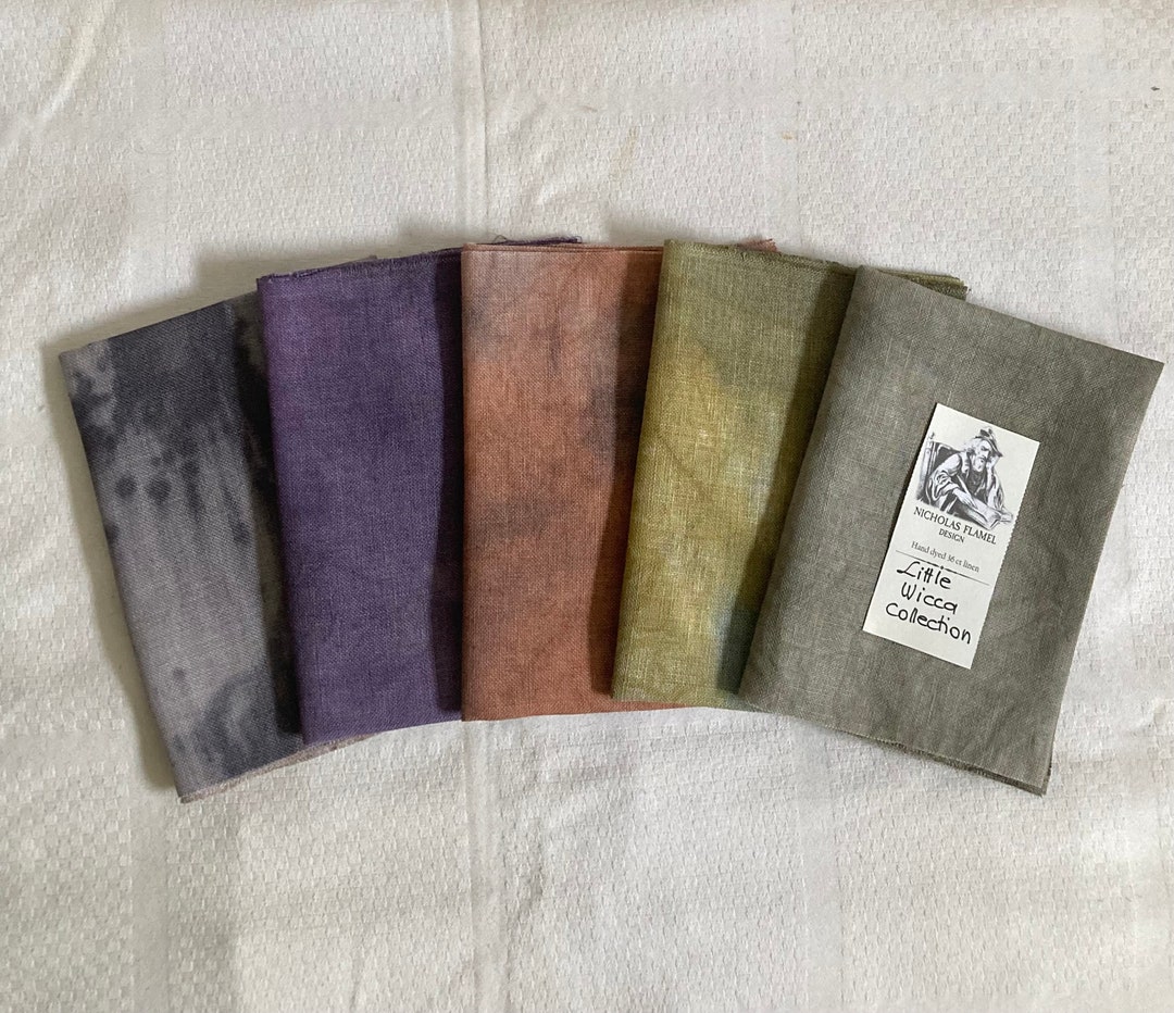 5 Pcs. Hand Dyed 36 Ct Zweigart Edinburgh Linen little Wicca Collection ...