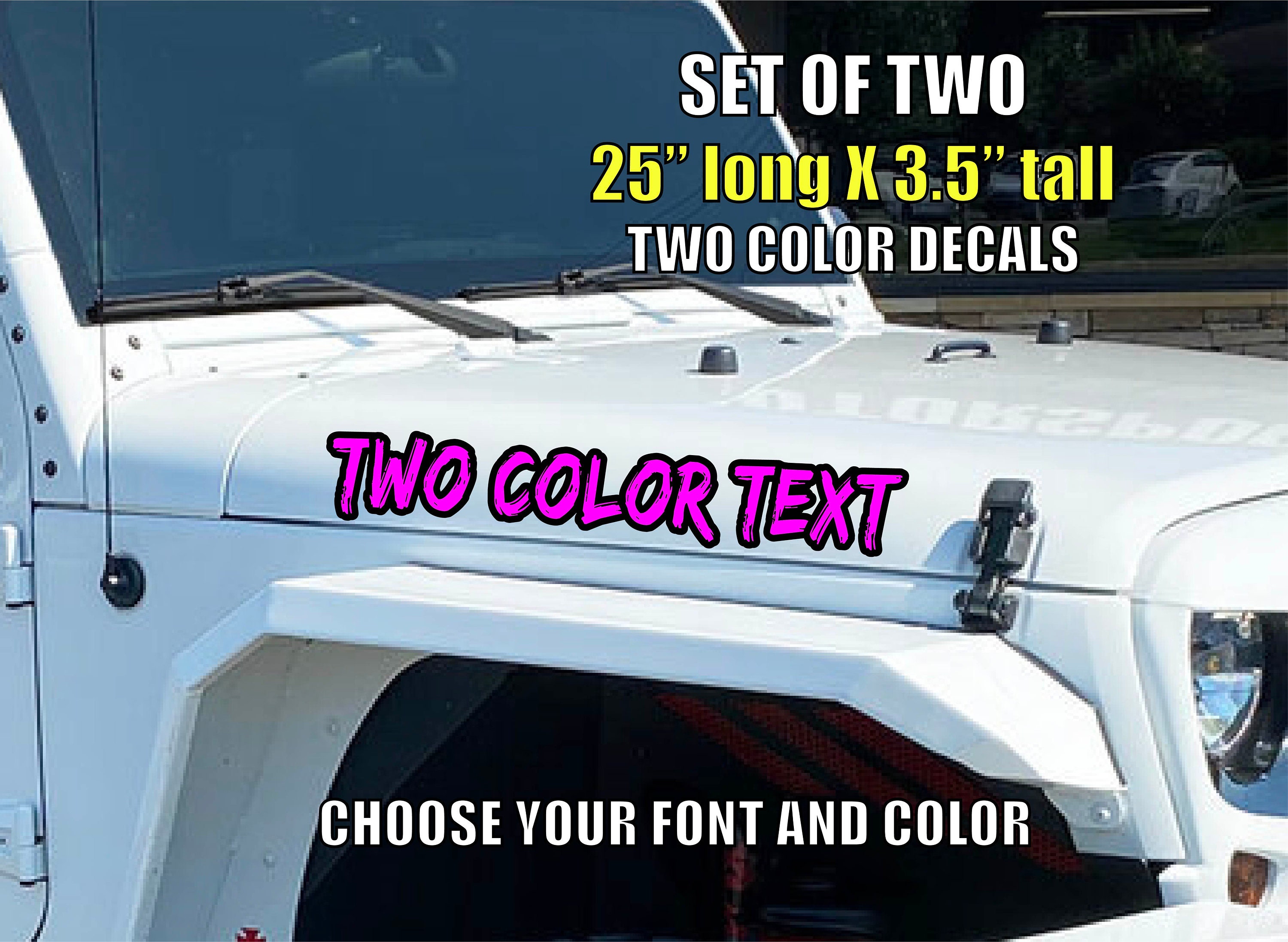 Custom Hood Text Set of Two 25 Long X 3.5 Tall - Etsy