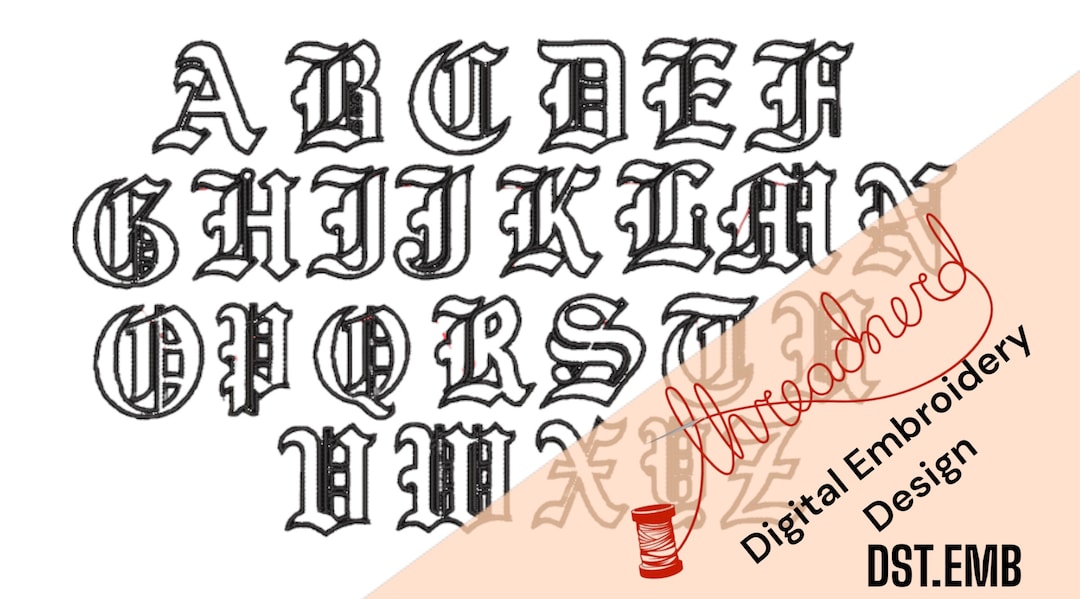 Applique Old English Capital Lowercase Medieval Font Bundle - Etsy