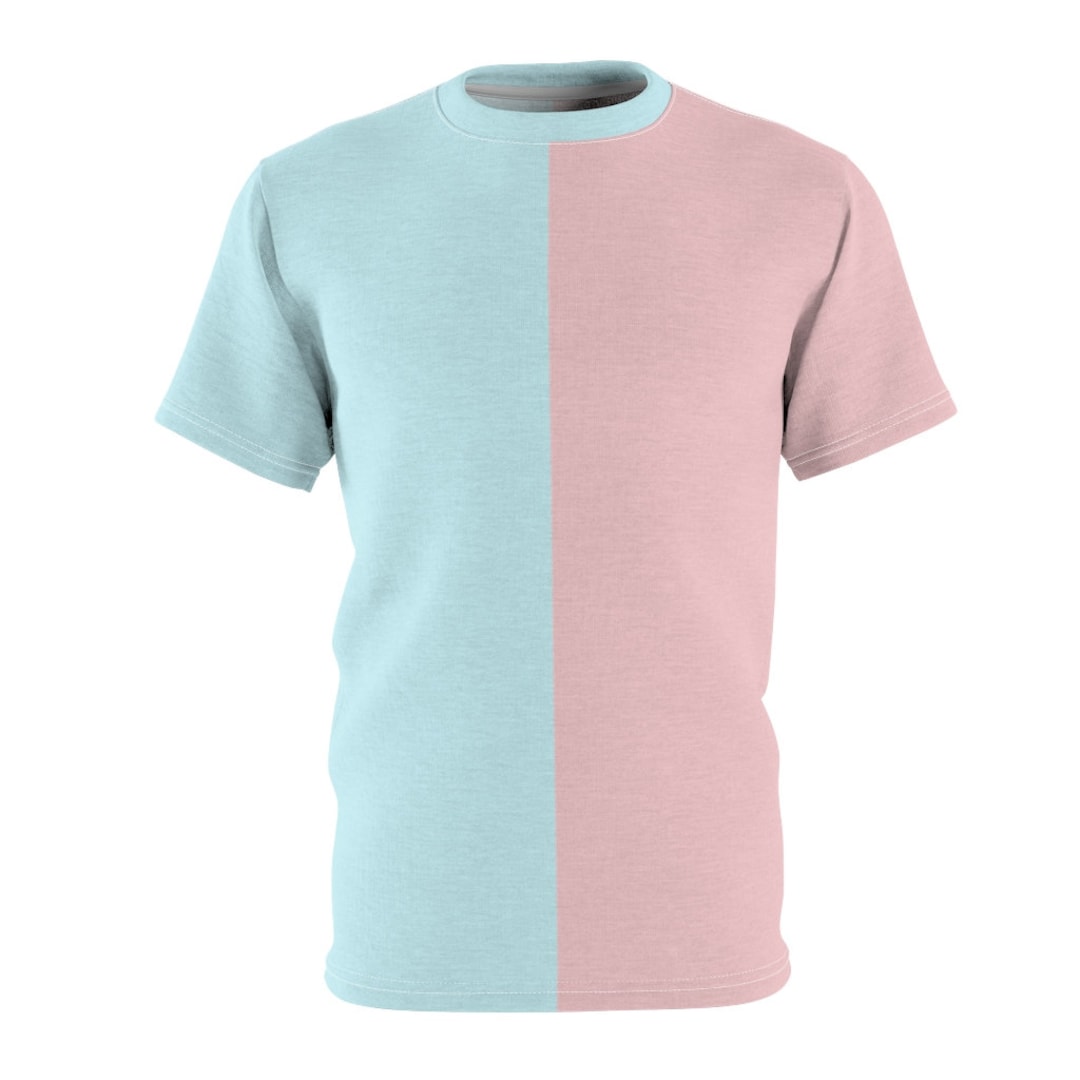 Gender Reveal Basic Unisex Adult Split Shirt Baby Blue & Baby Pink Two ...