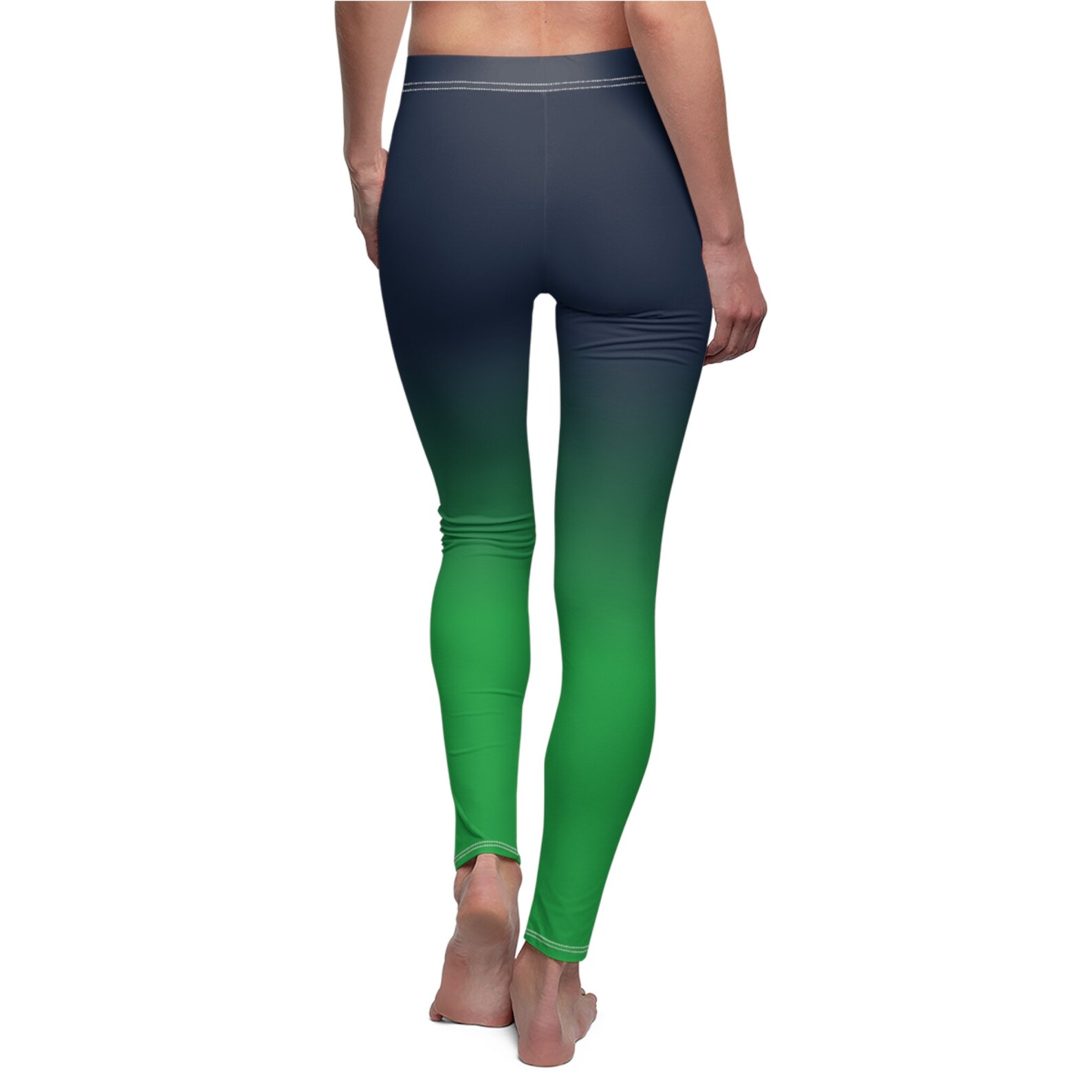Women's Blue to Green Gradient Casual Leggings Emerald Waters Gradient ...