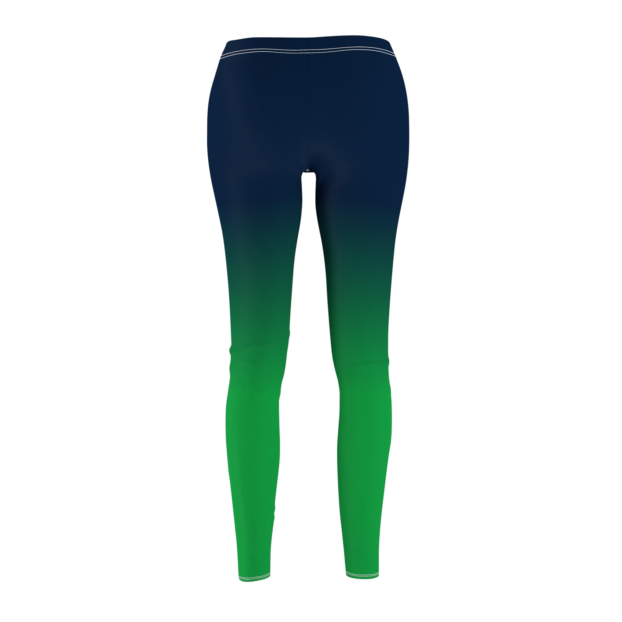 Women's Blue to Green Gradient Casual Leggings Emerald Waters Gradient ...