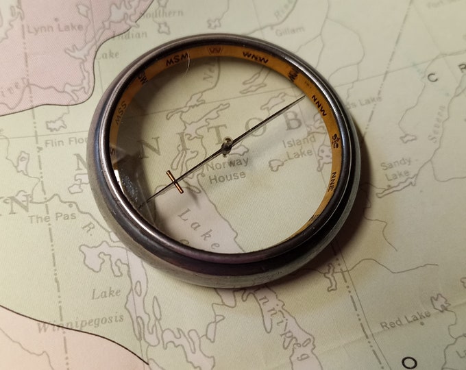 Vintage Compass With Magnifying Glass - Etsy