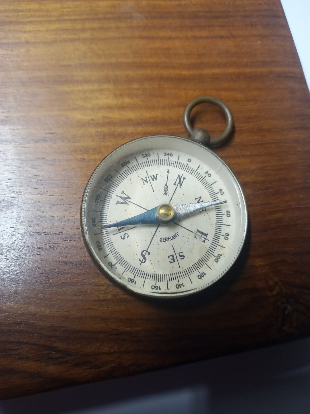 Vintage German Brass Compass With Fob - Etsy