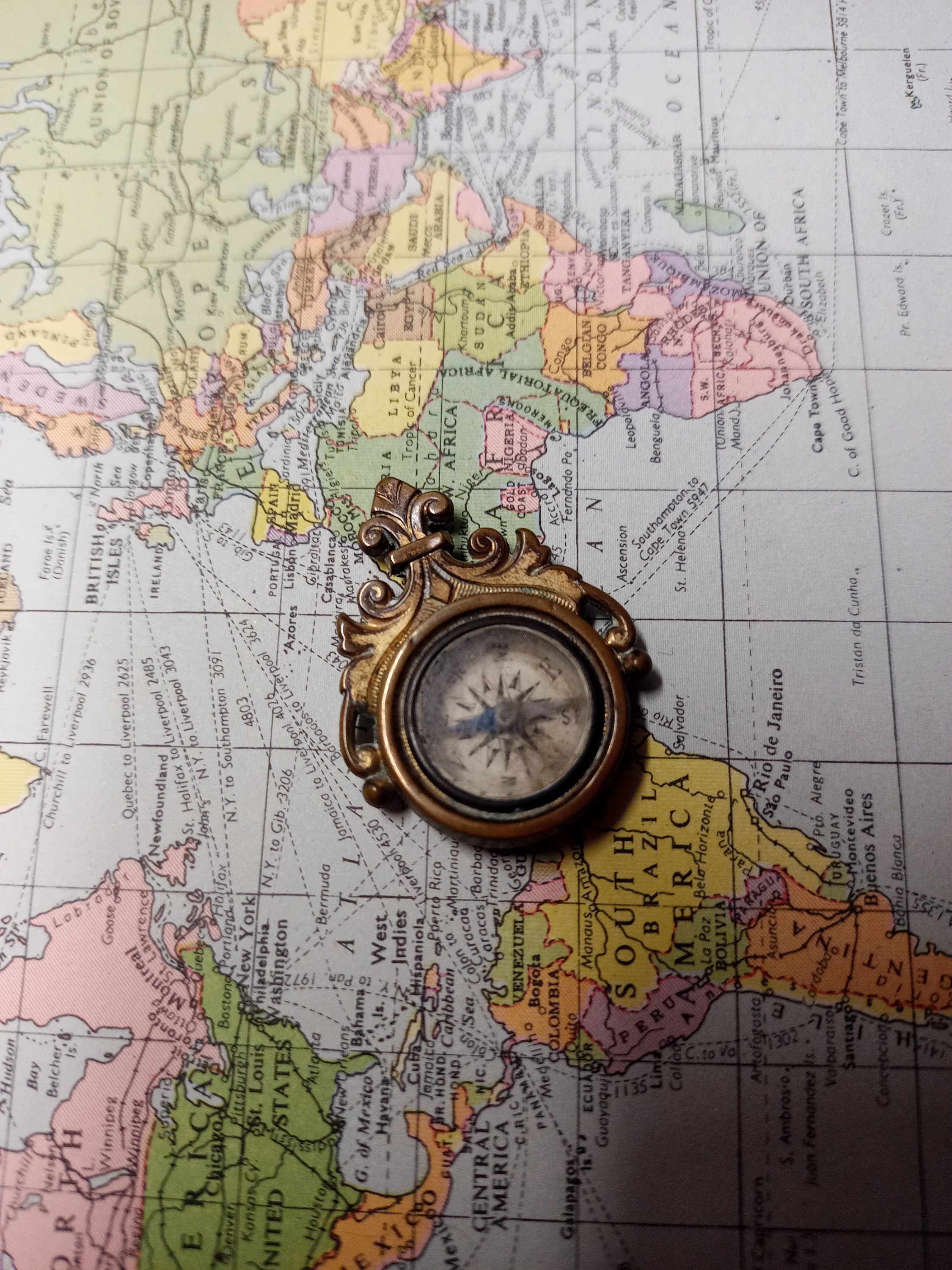 Small Antique Compass - Etsy