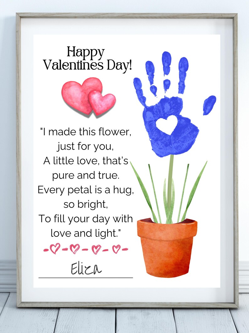 Valentine Handprint Craft With Poem for Kids | Printable Keepsake Gift ...