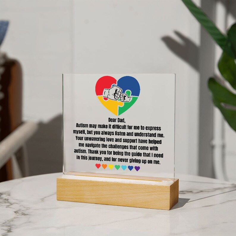 Autism Special Dad Plaque | Father's Day Gift | Tiny Puzzle Piece ...
