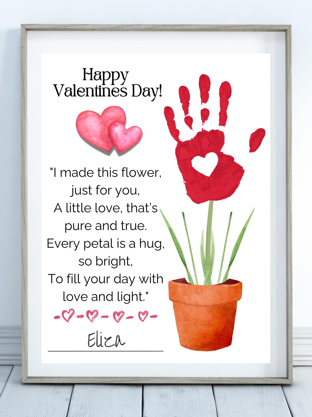 Valentine Handprint Craft With Poem for Kids | Printable Keepsake Gift ...