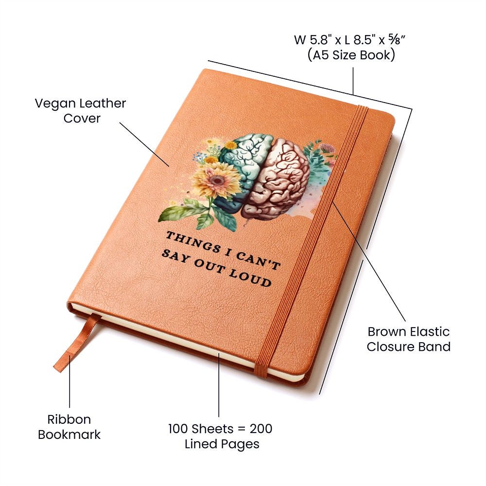 Mental Health Leather Journal, Things I Can't Say Out Loud Journal ...