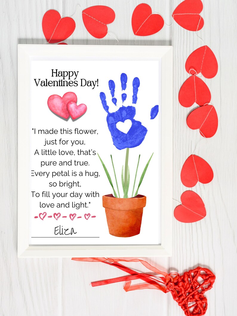 Valentine Handprint Craft With Poem for Kids | Printable Keepsake Gift ...