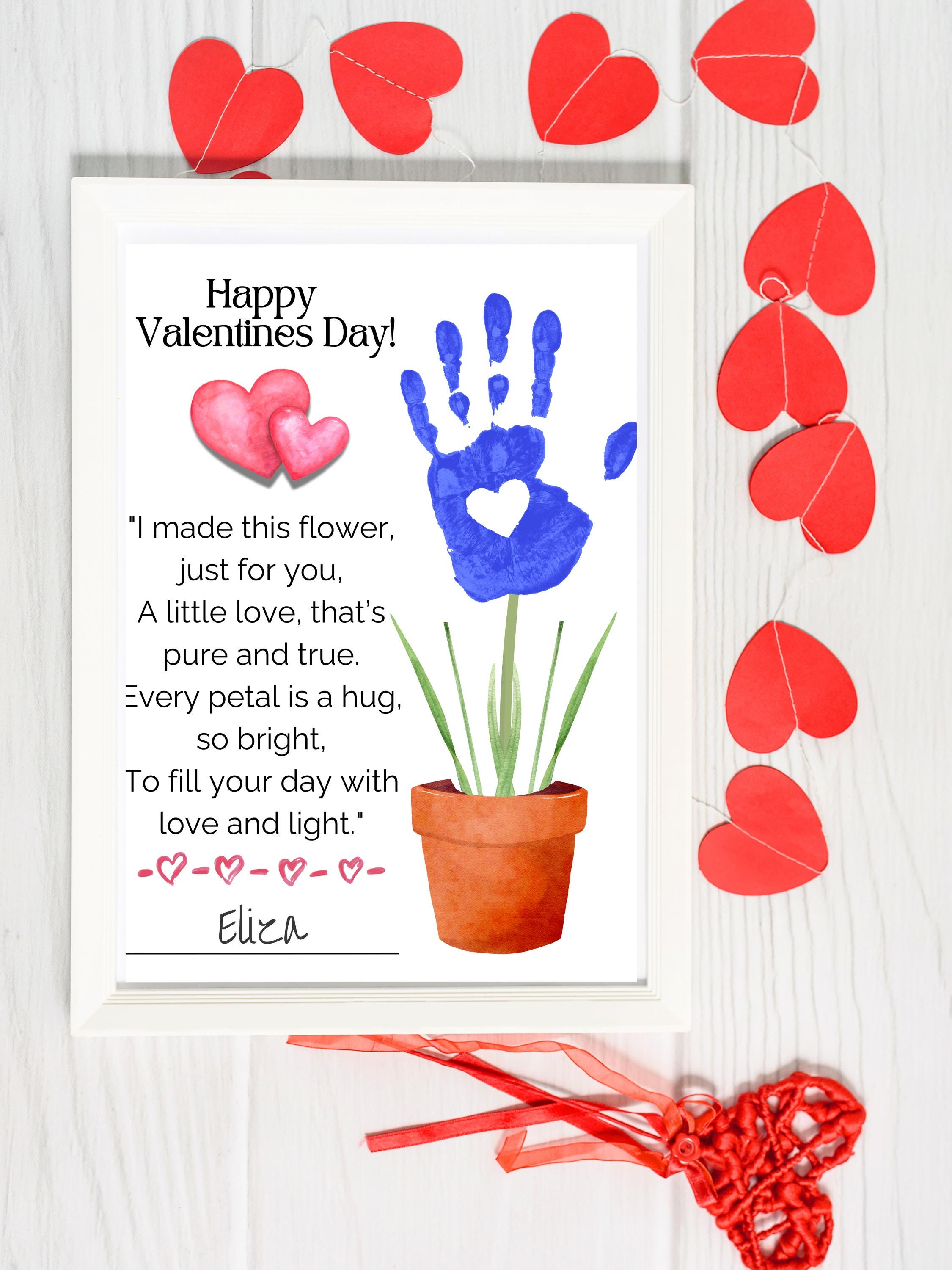 Valentine Handprint Craft With Poem for Kids | Printable Keepsake Gift ...